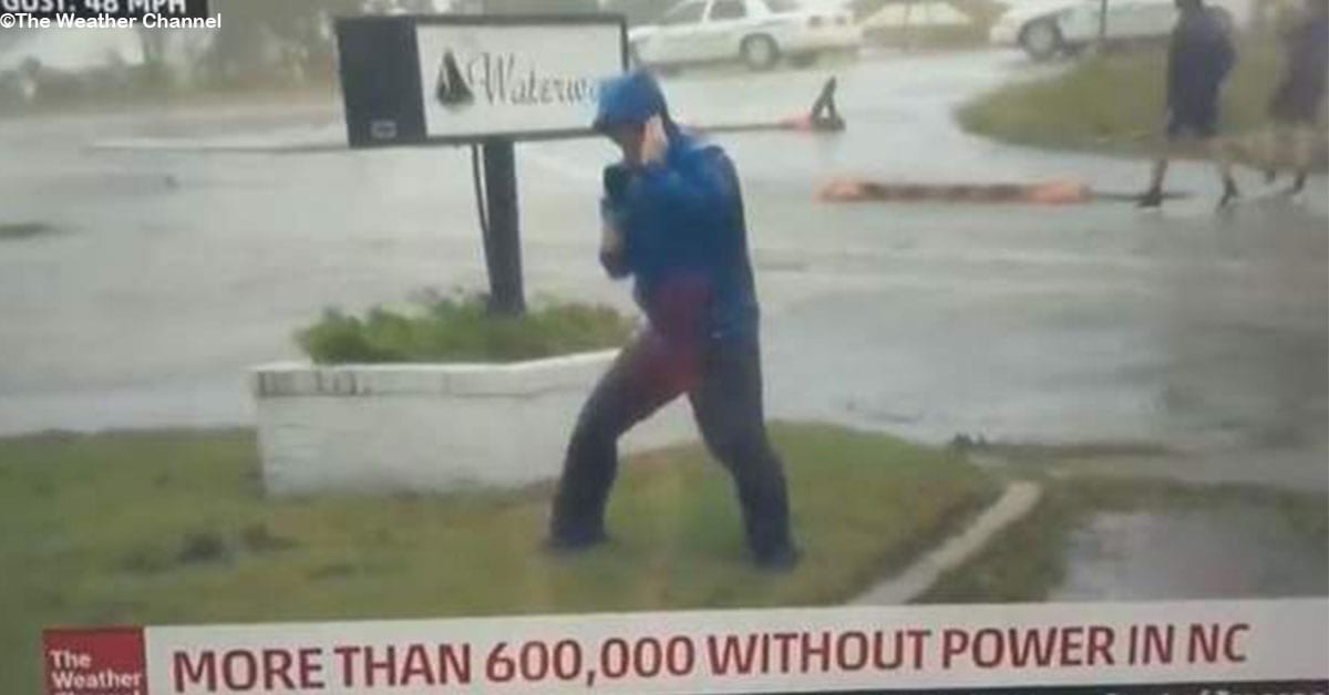 The Overdramatic Weatherman During Hurricane Florence Got Royally ...