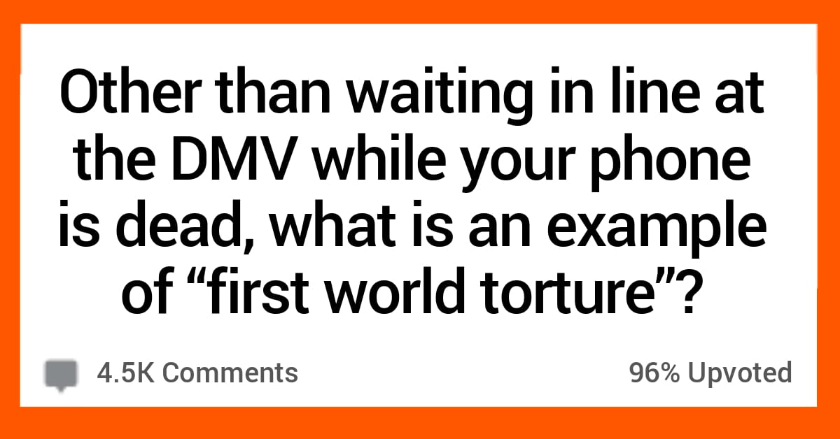 15 People Give Their Examples of 'First World Torture'