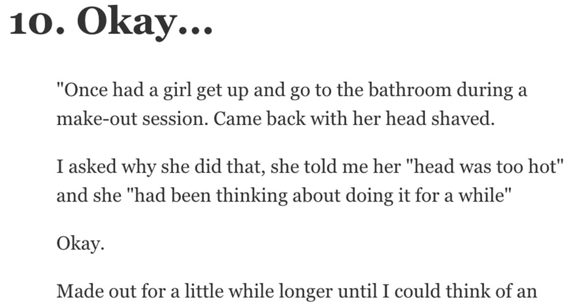 15 People Share the Weirdest Date They've Ever Been on