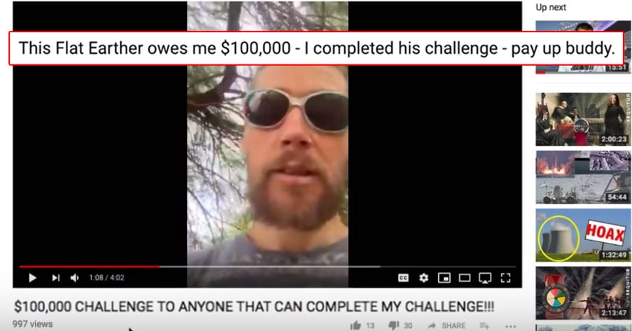 This Flat-Earth YouTuber Is Refusing to Pay up on $100K Bet Proving Him ...
