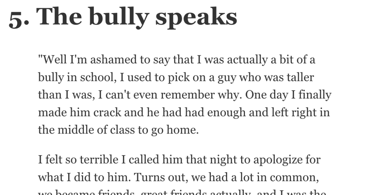People Reveal What Happened to Their Childhood Bullies