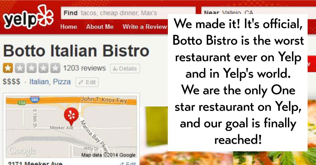 Restaurant Owner Beats the Yelp System by Asking Customers for 1-Star ...