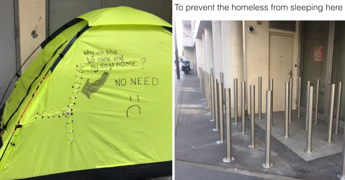12 Photos Of 'Hostile Architecture' Cities Use to Keep Homeless People ...