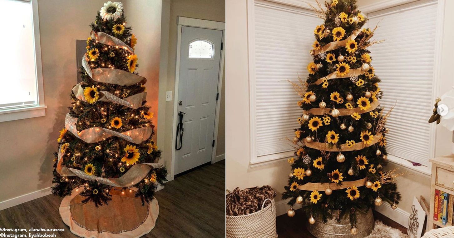 People Are Now Decorating Their Christmas Trees With Sunflowers