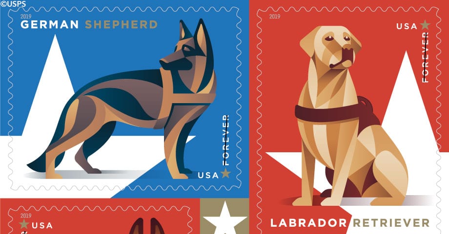 U.S. Postal Service Honors Military Dogs With New Postage Stamps
