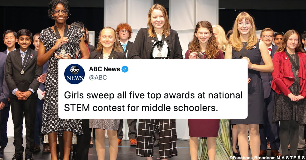 Girls Won All Five Top Prizes in National STEM Contest for Middle Schoolers