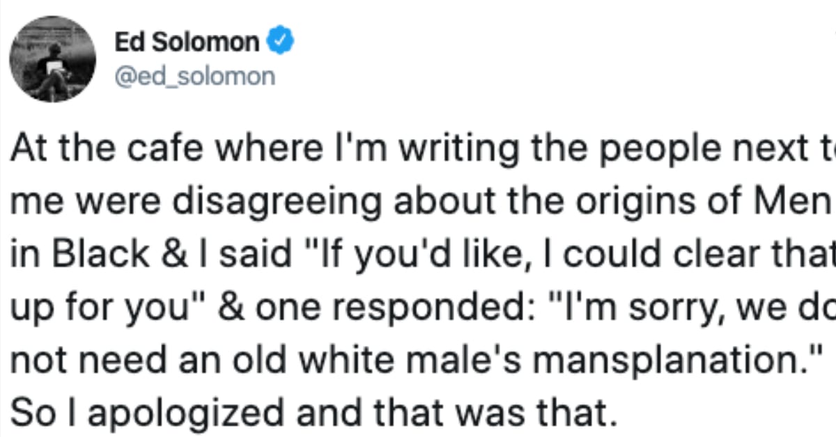 'Men In Black' Writer Told to Not Mansplain 'Men In Black,' But Women ...