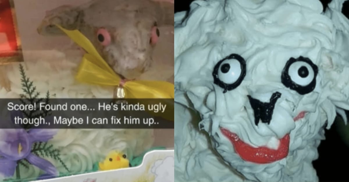 Woman Turns Sweet Easter Lamb Cake Into a Terrible Satan Monster Cake