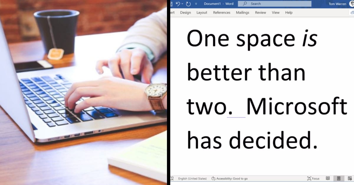 Microsoft Office Will Now Flag Double Spaces Between Sentences as an Error