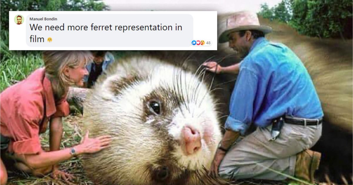 Artist Edited Giant Ferrets Into Jurassic Park Films and It's the Cutest