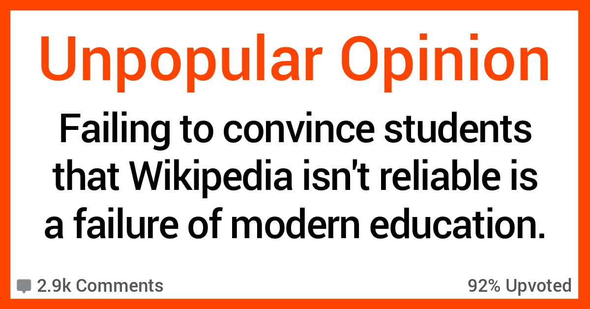 People Discuss How Modern Education Shouldn't Tell Kids That Wikipedia ...
